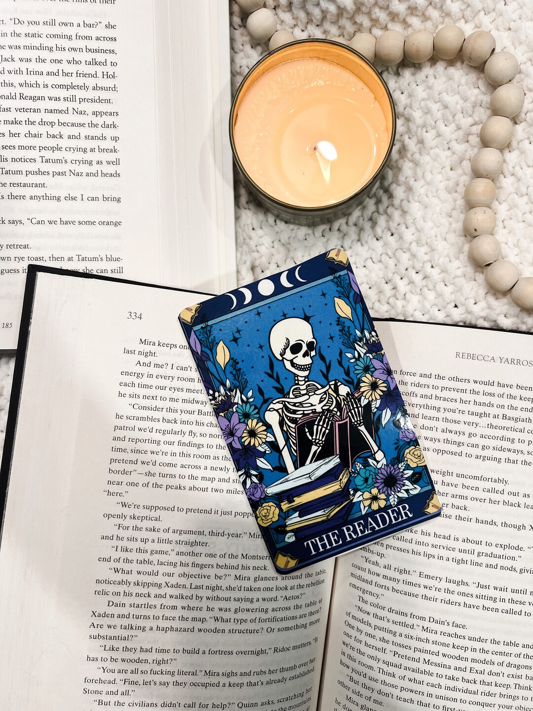 Tarot Card Inspired Bookmark | Funny Book Club Gift | Skeleton Book ...