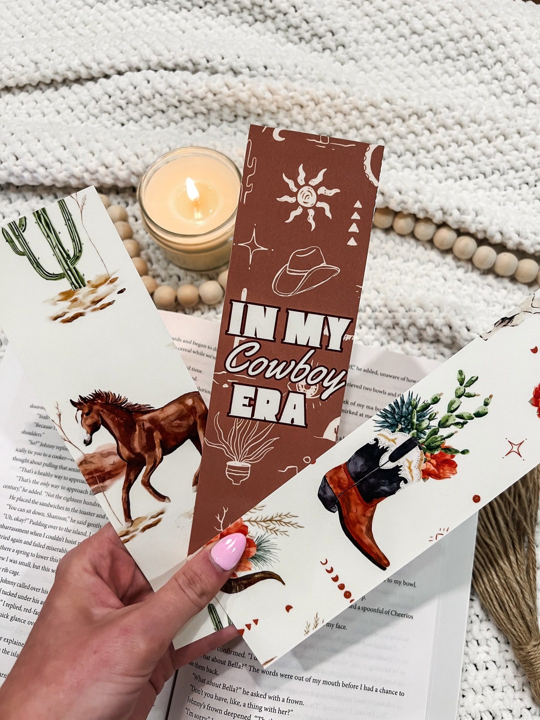 Set of Cowboy Era Laminated Handmade Bookmarks | Bookish | Reader ...