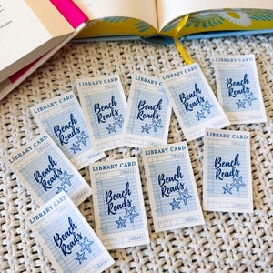 Beach Reads Library Card Sticker | Bookish Summer | Coastal Aesthetic ...