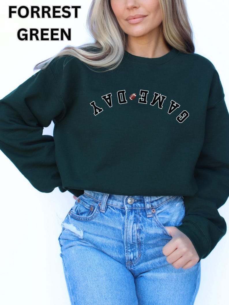 Game Day Football Upside Down Gildan Crewneck Sweatshirt | Tailgaiting ...