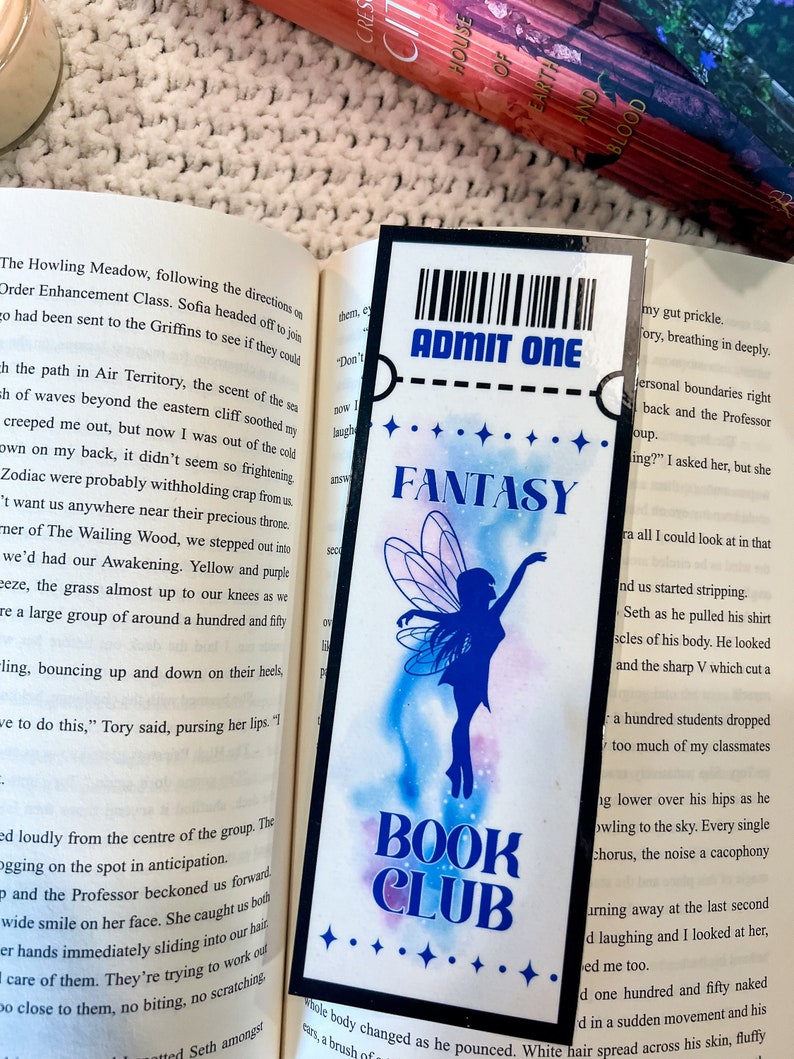 Fantasy Book Club Ticket Handmade Laminated Bookmark Smut Girly Boomark ...