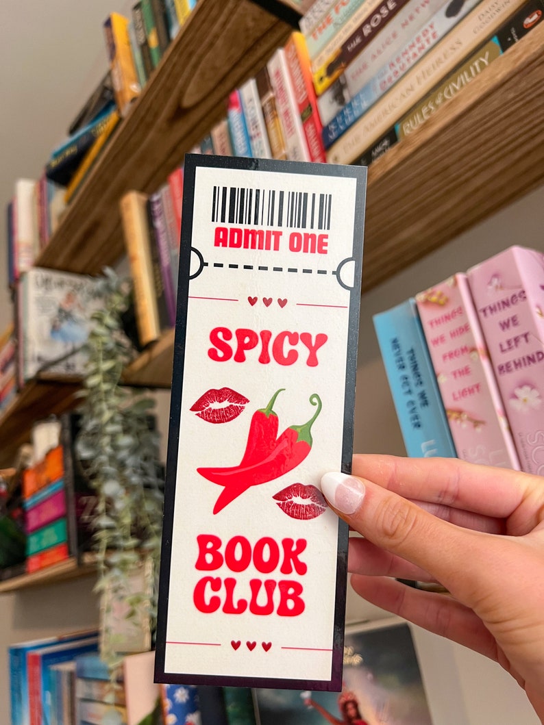 Spicy Book Club Ticket Handmade Laminated Bookmark | Smut | Girly ...