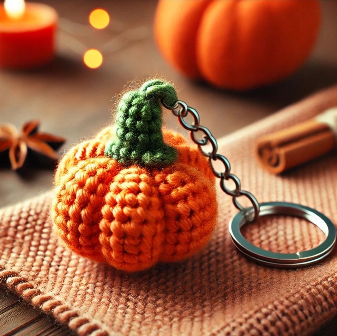 Amigurumi Pumpkin Keychain Crochet Pattern – Halloween Fall Decor, Easy ...