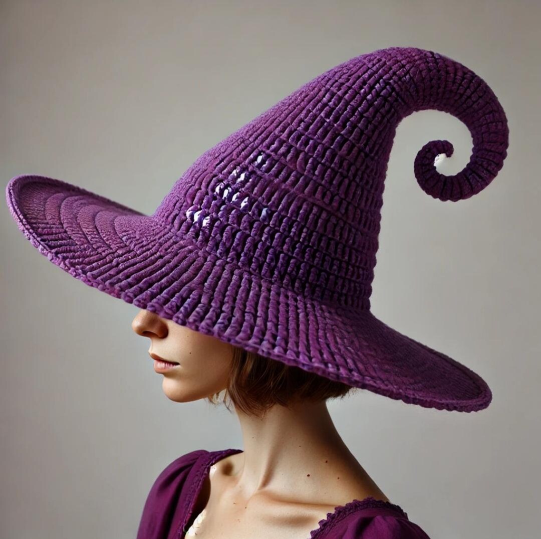 Purple Witch Hat Crochet Pattern – Adult Halloween Costume, DIY Cosplay ...