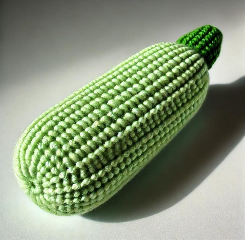 Amigurumi Green Zucchini Crochet Pattern - Handmade Food Toy Tutorial ...