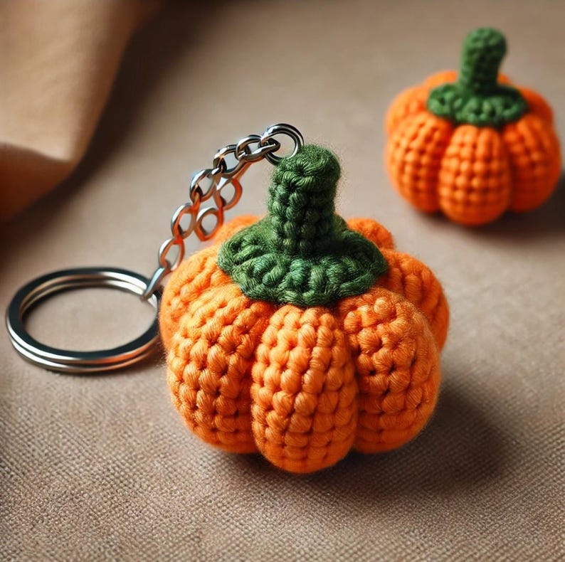 Amigurumi Pumpkin Keychain Crochet Pattern - PDF Fall Crochet Pattern ...