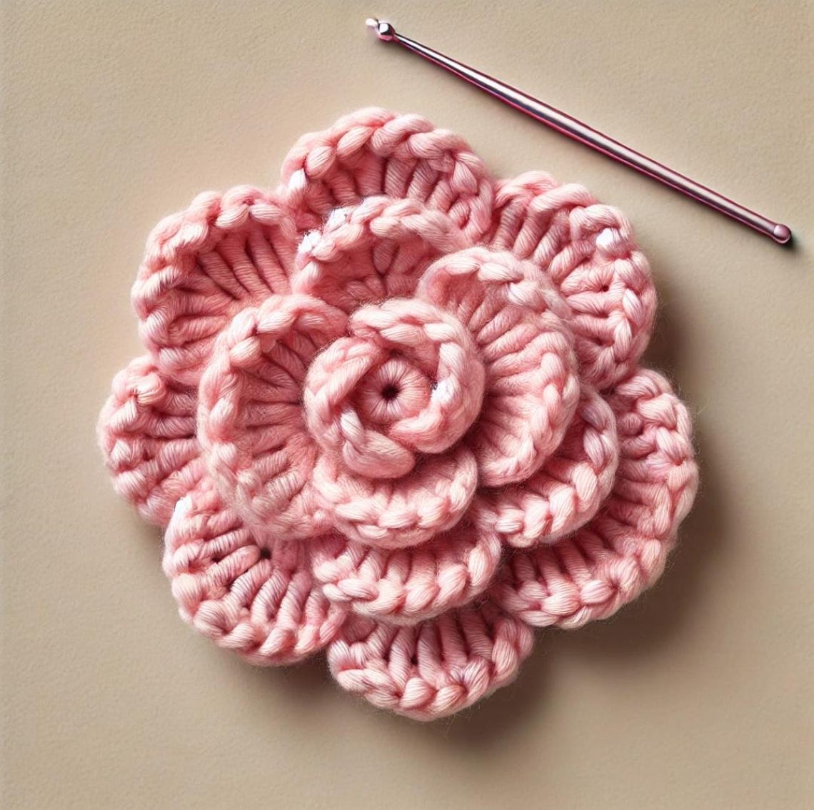 Pink Rose Crochet Flower Pattern Amigurumi Digital PDF Pattern - Etsy