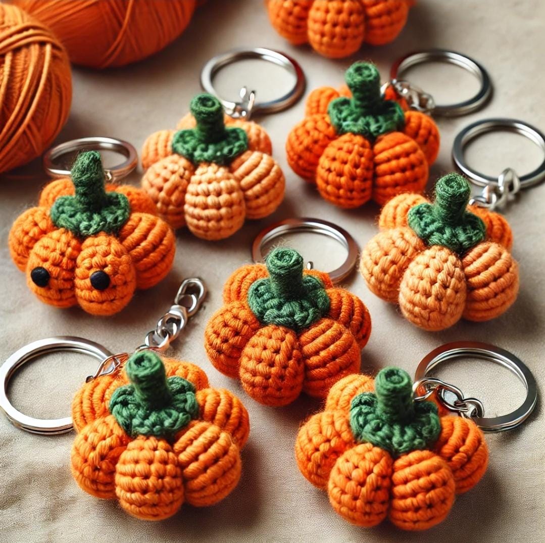 Amigurumi Pumpkin Keychain Crochet Pattern - PDF Fall Crochet Pattern ...