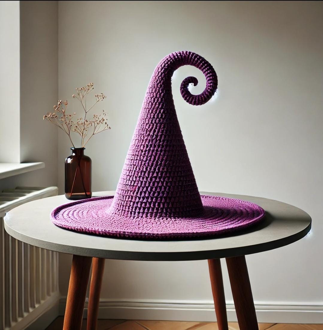 Purple Witch Hat Crochet Pattern – Adult Halloween Costume, DIY Cosplay ...