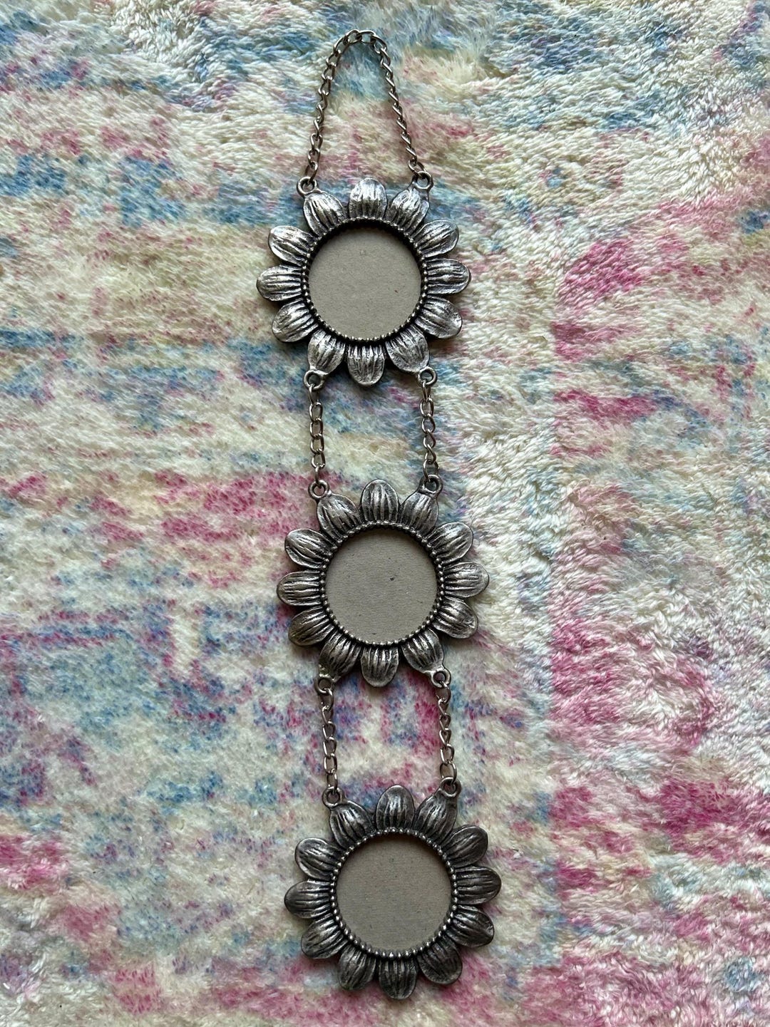 Vintage Hanging Silver Flower Frame - Etsy