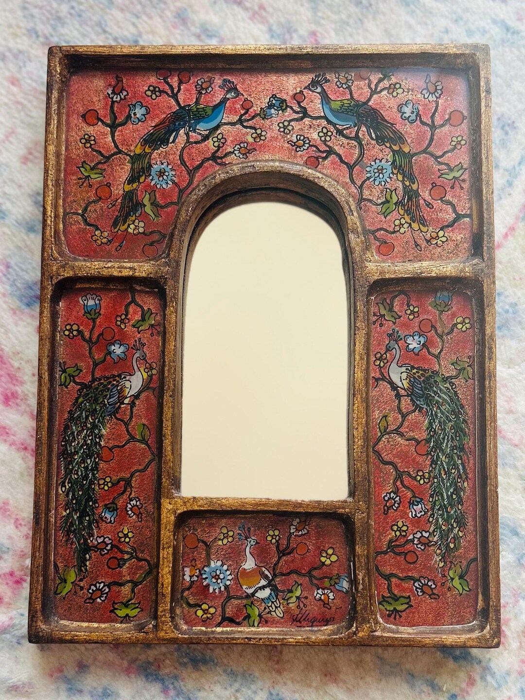 Peruvian Reverse Glass Painted Mirror - Etsy