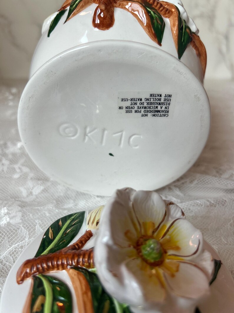 Ceramic Magnolia Canister - Etsy