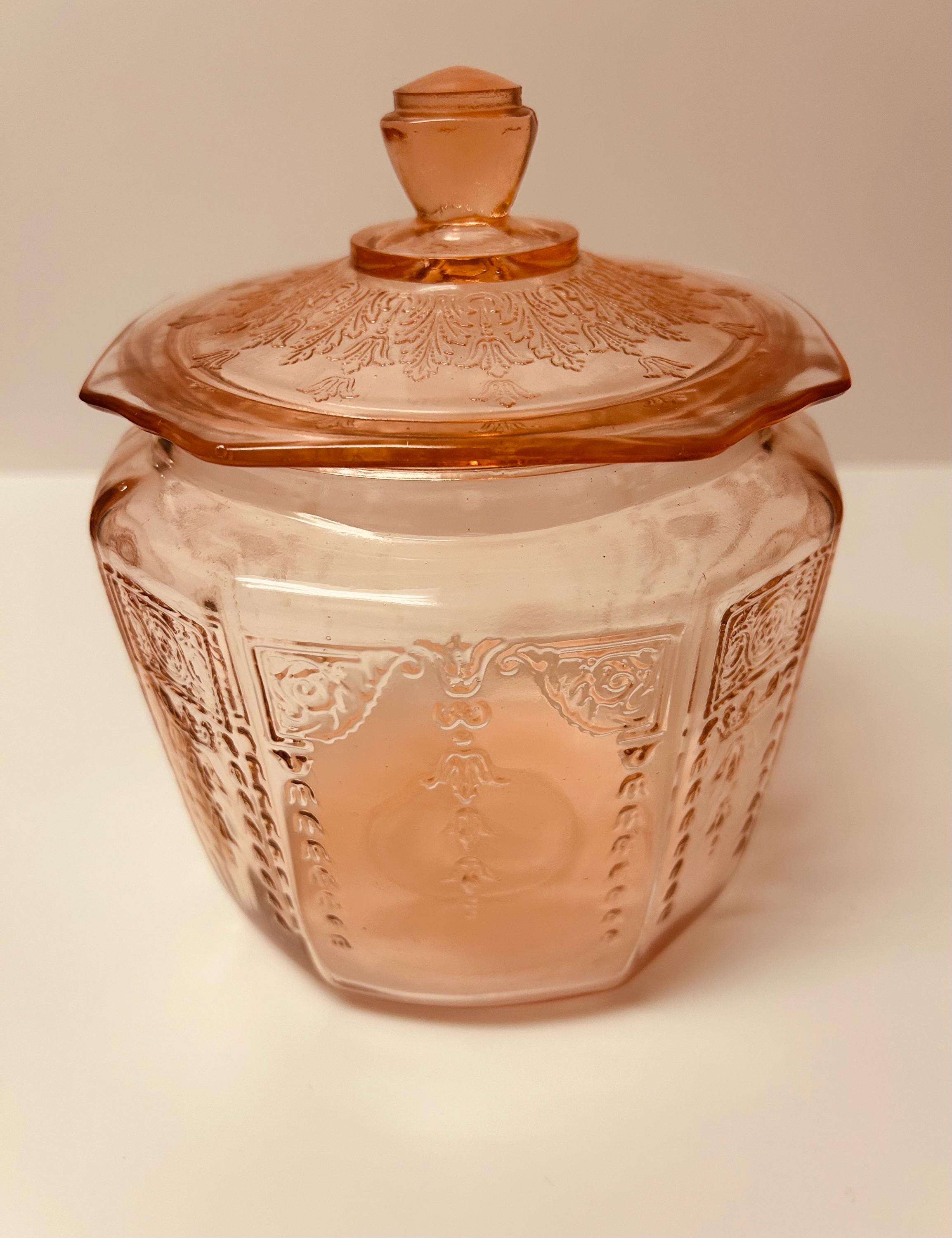 Pink Depression Glass Canister - Etsy