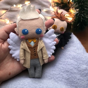 Good Omens Crowley and Aziraphale | Ineffable Husbands | Felt Toys for ...