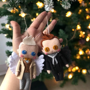 Good Omens Crowley and Aziraphale | Ineffable Husbands | Felt Toys for ...