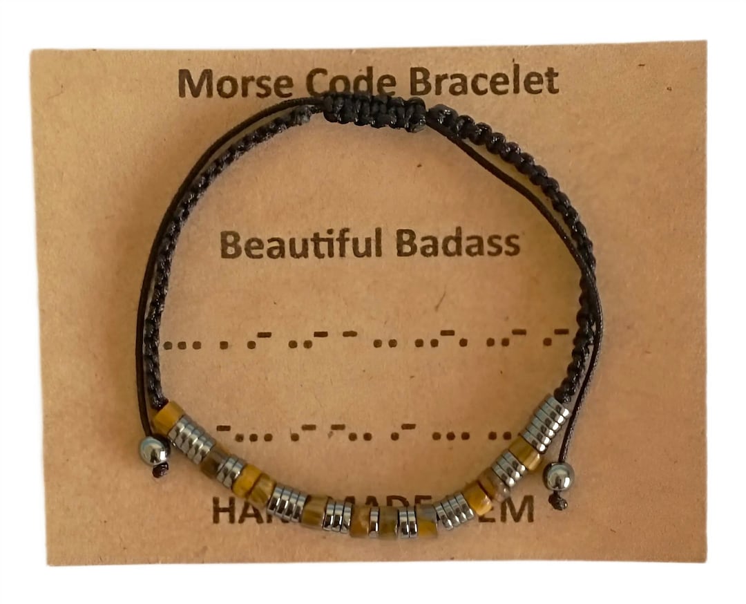 Personalized Morse Code Bracelet,beautiful Badass,secret Message,your ...