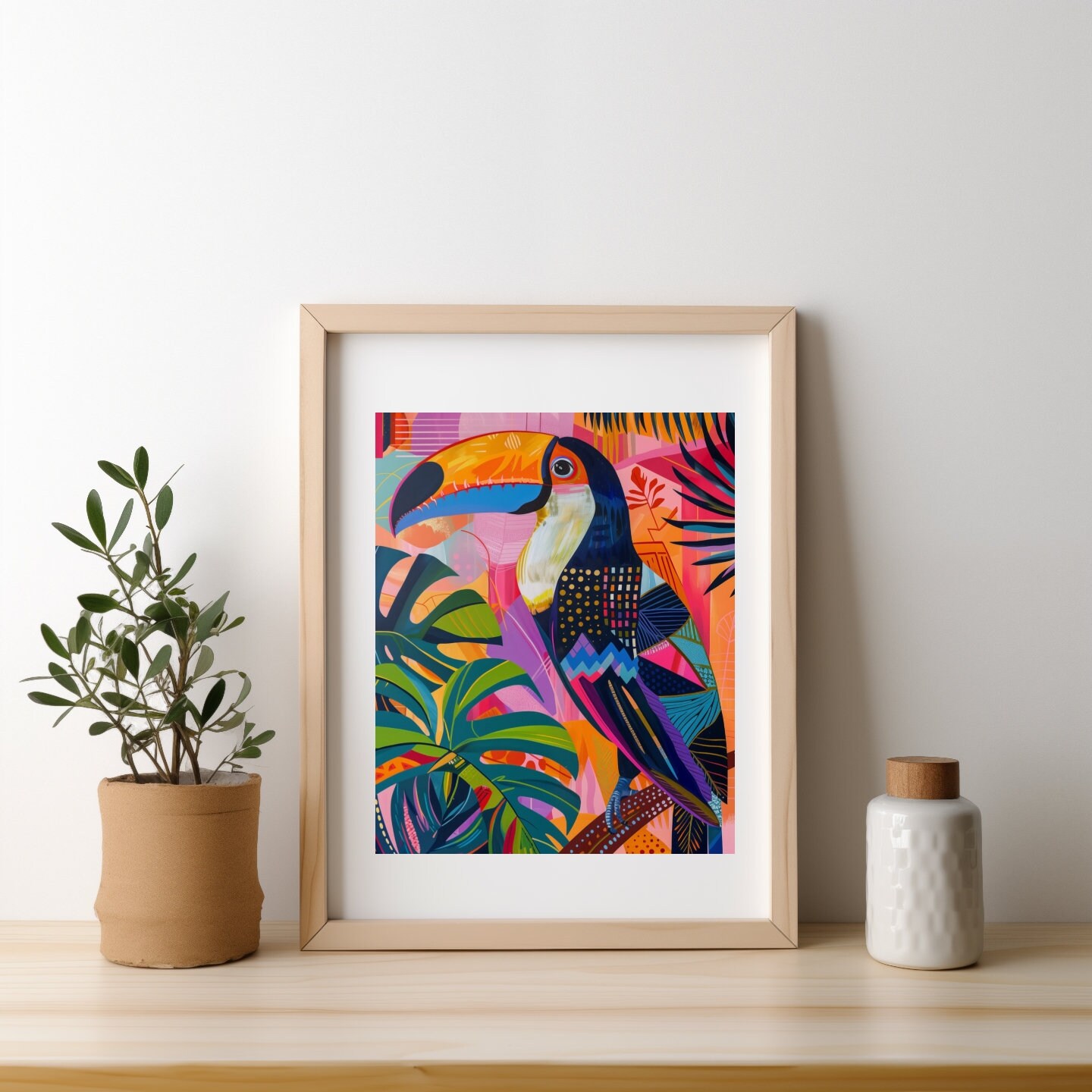 Whimsical Toucan Wall Art | BOHO Color Burst Print | Mid Century ...