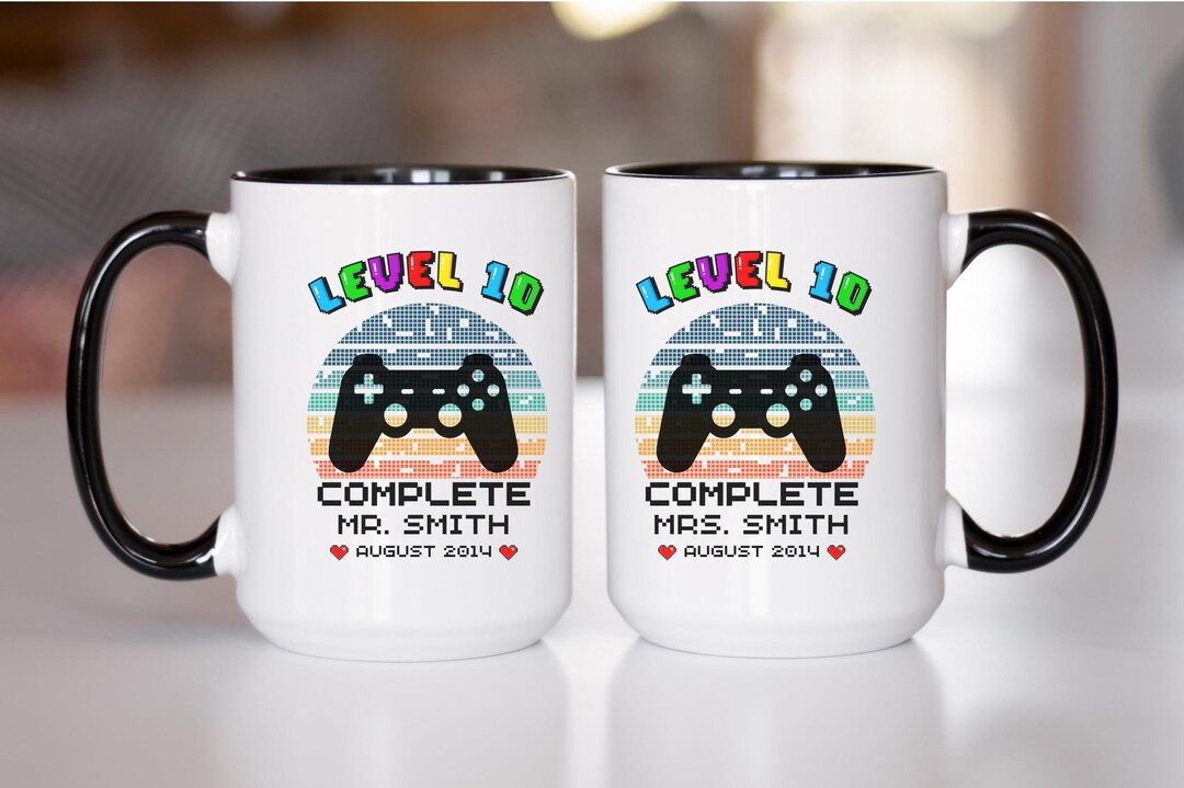 Set Mug 10th Wedding Anniversary, Gamer Mr and Mrs Mug Set ...