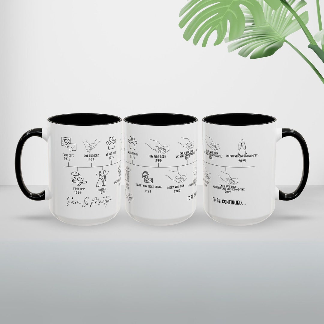 Custom Anniversary Set Mugs, Custom Couple Set Mugs, 50th Wedding ...