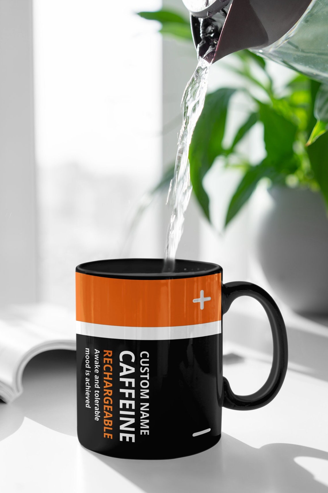 Personalized Battery Mugs, Coffee Lover Mug, Custom Dad Gift, Gift for ...