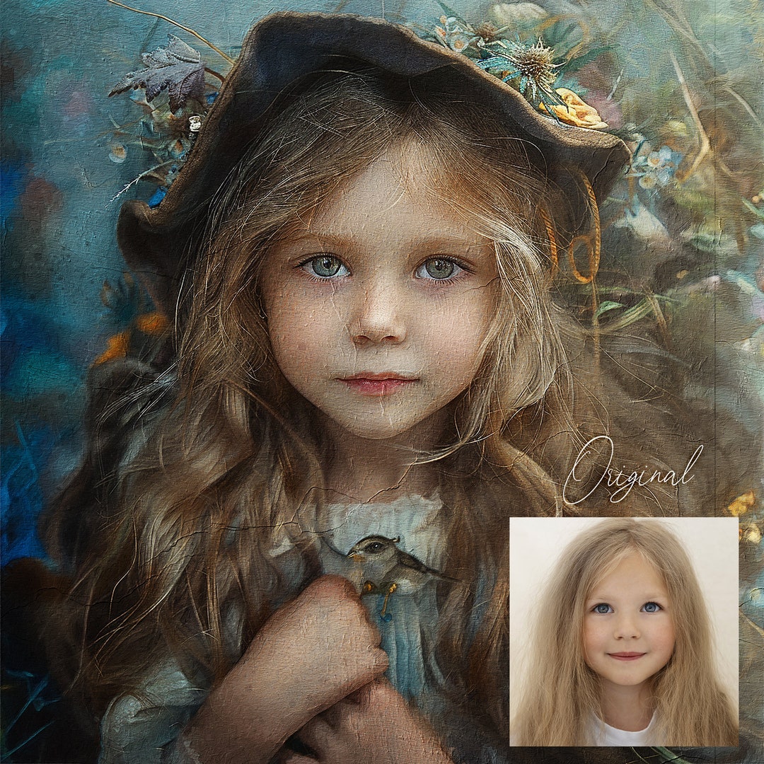 Fantasy Girl Portrait From Photo, Original Custom Portrait for Gift ...