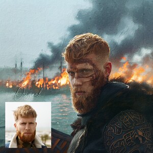 Custom Viking Portrait, Stylized Oil Painting From Photo (digital Print ...