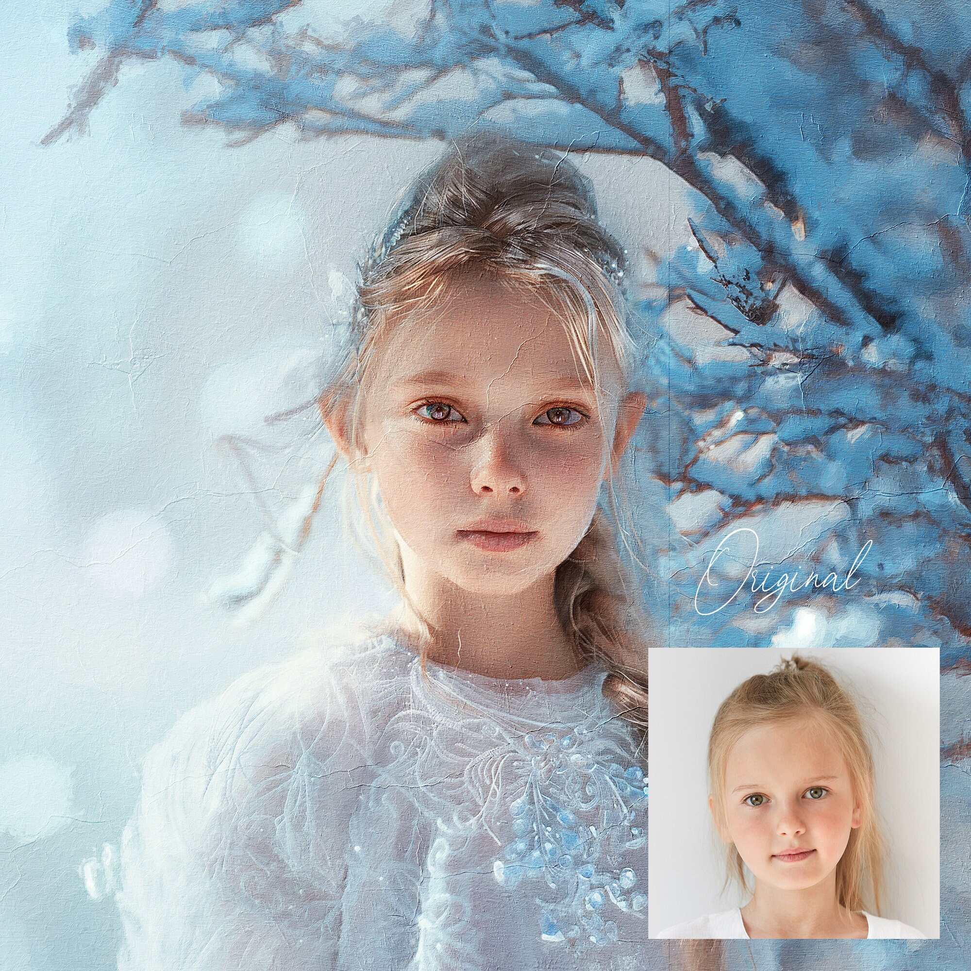 Fantasy Girl Portrait From Photo, Original Custom Portrait for Gift ...