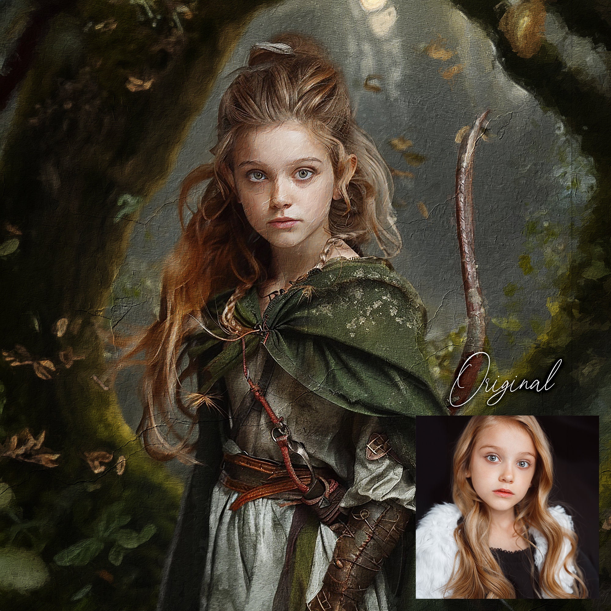 Fantasy Girl Portrait From Photo, Original Custom Portrait for Gift ...