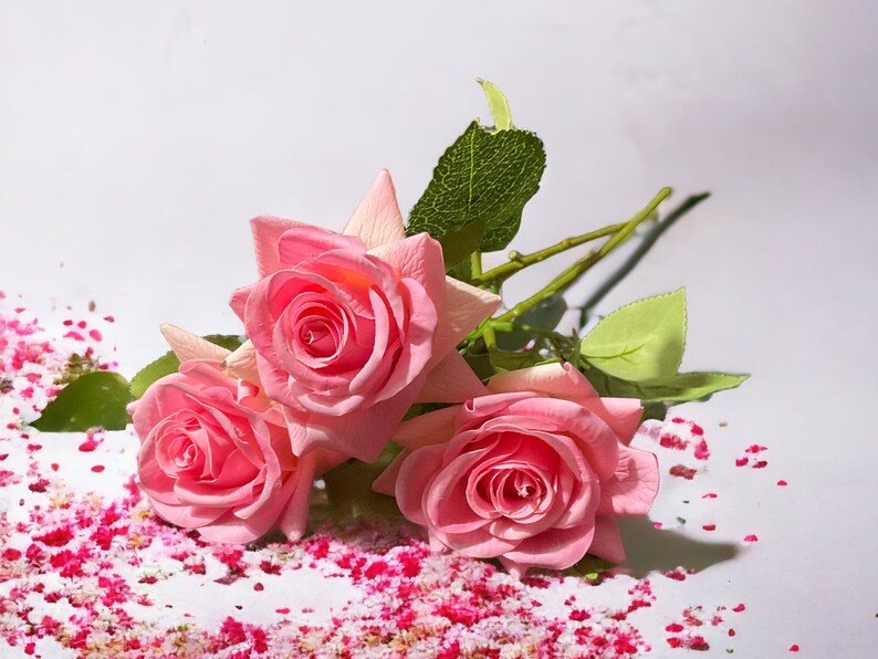 Real Touch Artificial Roses, Real Touch Roses, Colorful Flowers, Single ...