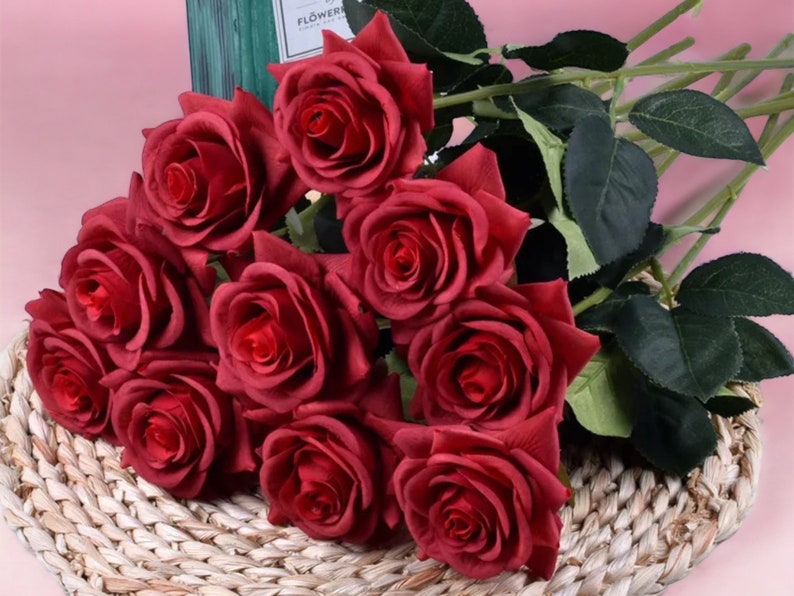 Real Touch Artificial Roses, Real Touch Roses, Colorful Flowers, Single ...