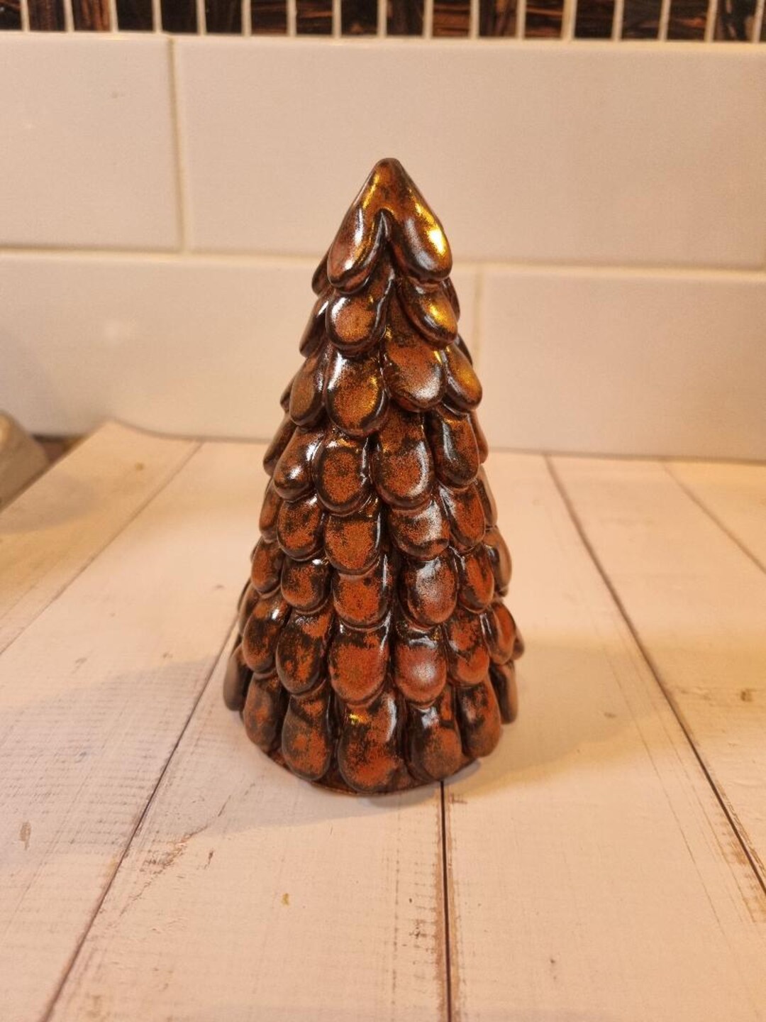 Bronze Glazed Ceramic Christmas Tree - Handcrafted Festive Decor - Etsy