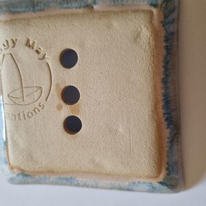 Handmade Pottery Blue Horizon Blue Edge Square Soap Dish Sponge Solid ...