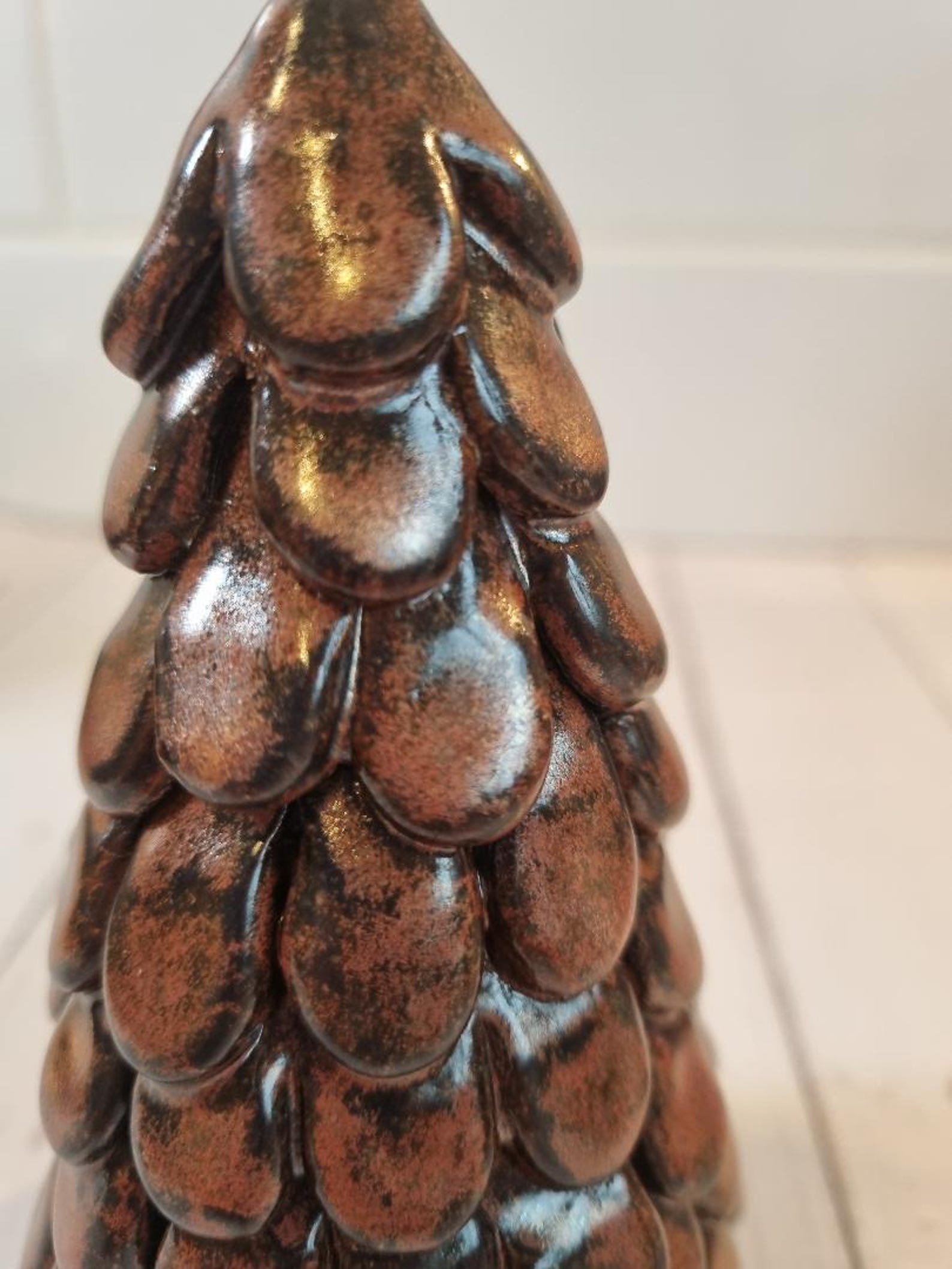 Bronze Glazed Ceramic Christmas Tree - Handcrafted Festive Decor - Etsy