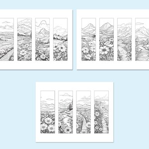 Landscape Printable Coloring Bookmarks Adult Digital Download Unique ...