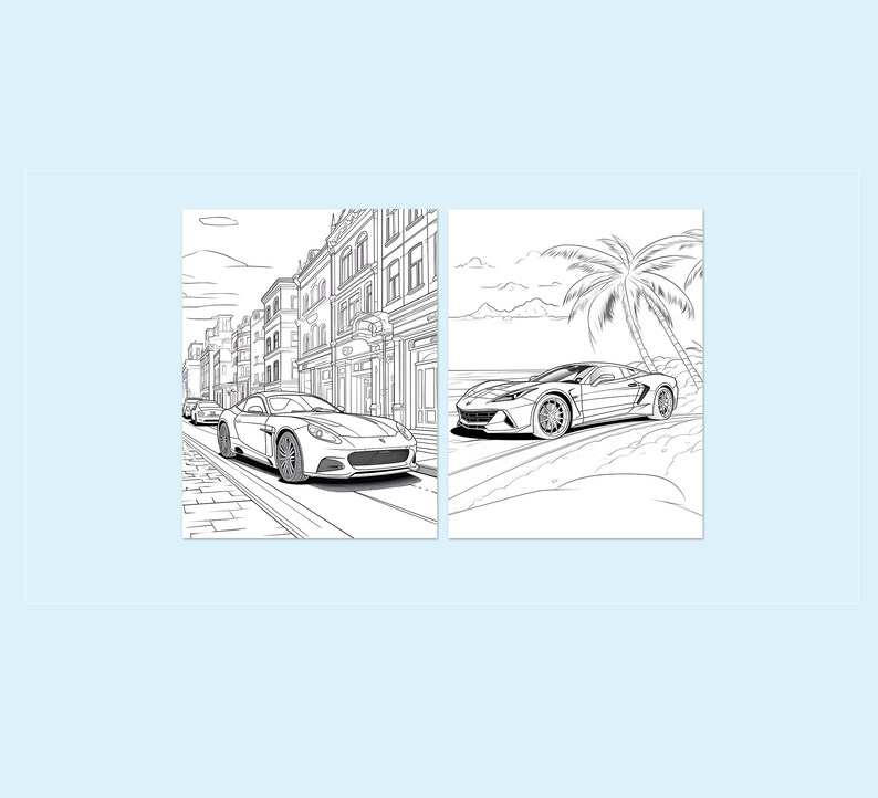 Sport Car Coloring Book Adults Activities Kids Activity Coloriage Pages ...