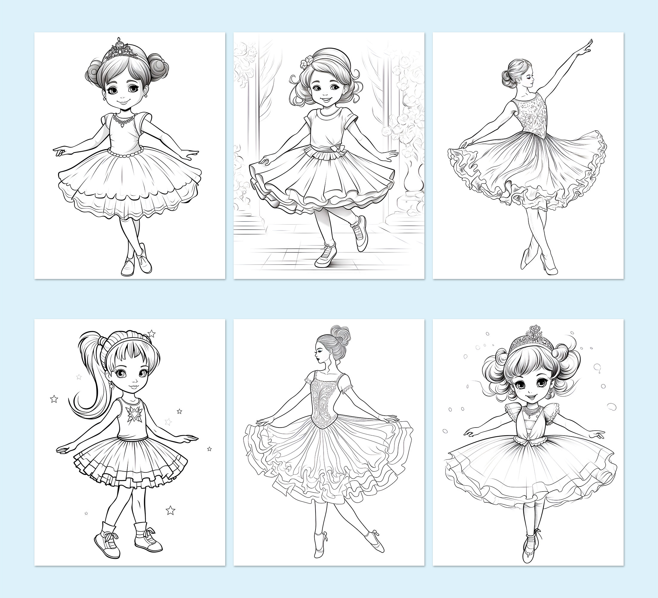 Ballerina Coloring Book Ballet Party Kids Activity Sheets Dance ...