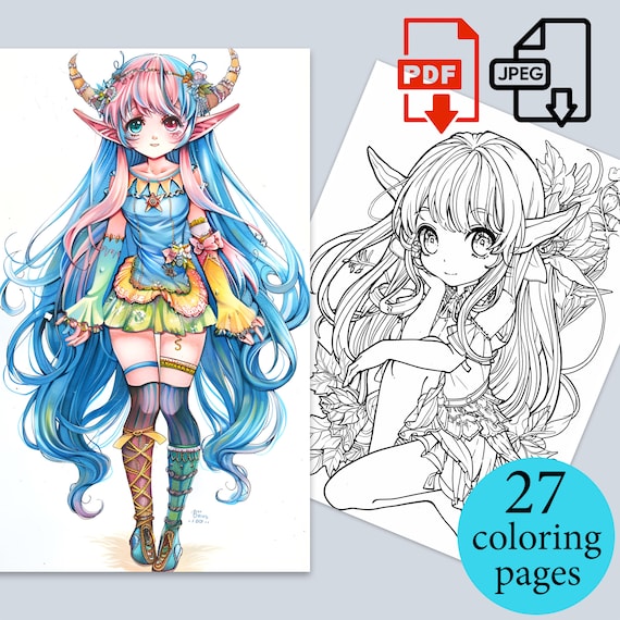 Anime Elf Girl Coloring Pages Printable Coloring Pages For Girls