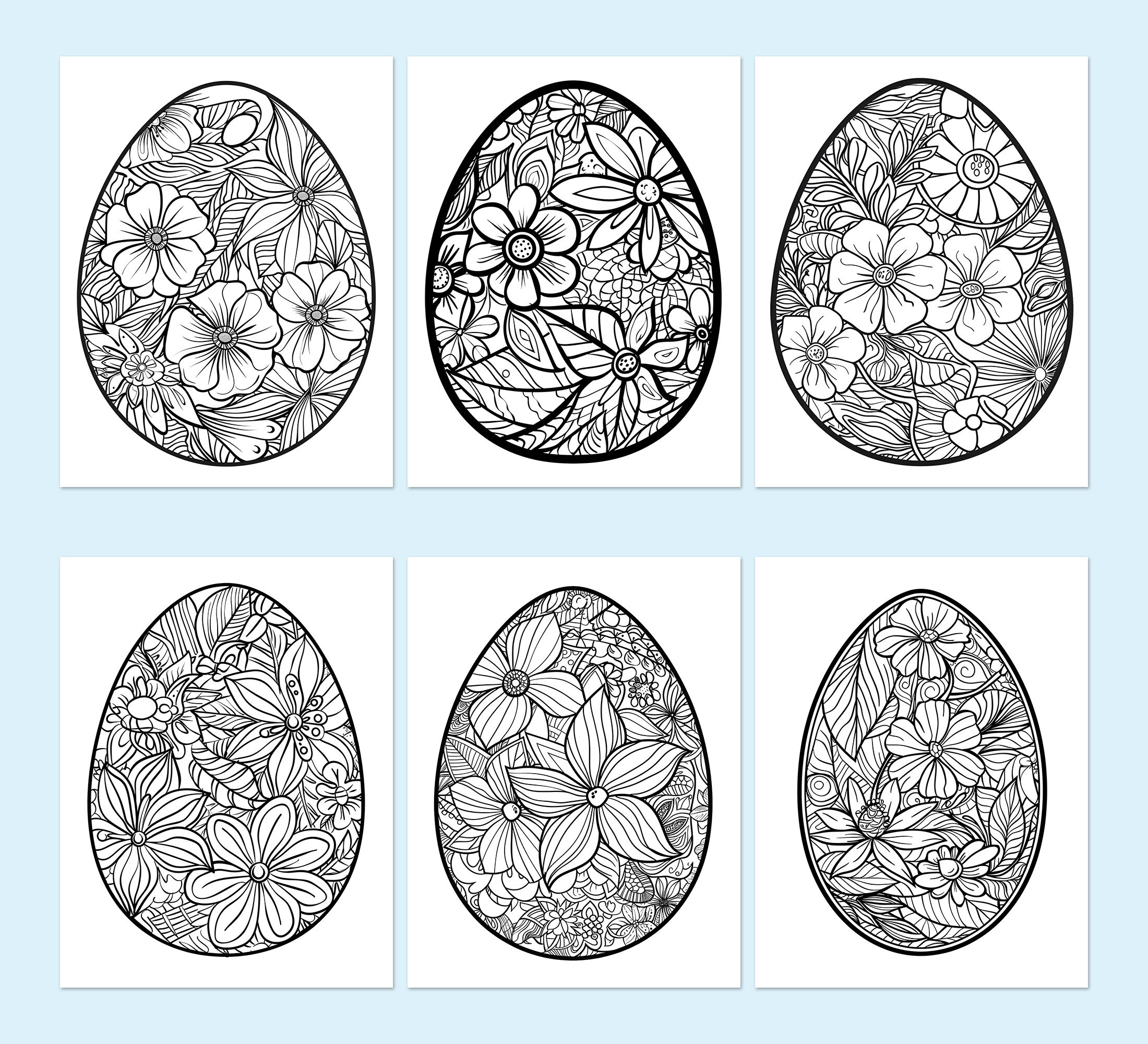 Easter Eggs Coloring Book Colored Pages Adults Activity Sheets for Kids ...