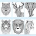 Animals Mandala Coloring Book Adults Kids Pages Instant Download ...