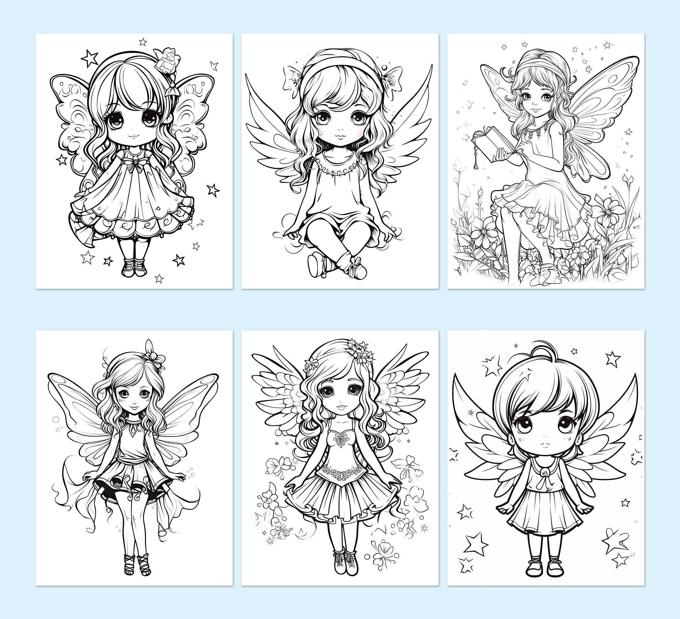 Beautiful Fairies Coloring Book Fairy Kids Sheets Coloriage Pages ...