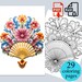 Spanish Fans Coloring Book Kids Adult Beautiful Relaxation Pages Girft ...