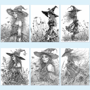Beautiful Witch Coloring Book Fantasy Kids Activity Sheets Magic ...
