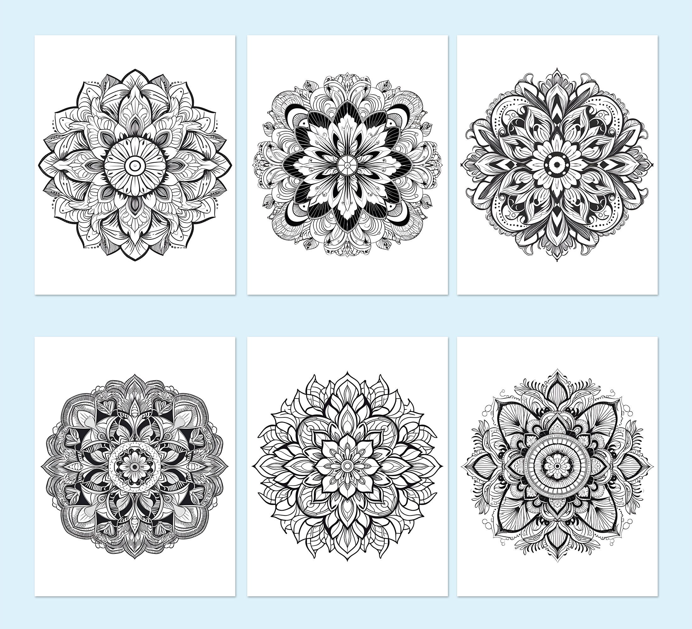 Mandala Coloring Book Adults Kids Instant Download Printable PDF JPEG ...