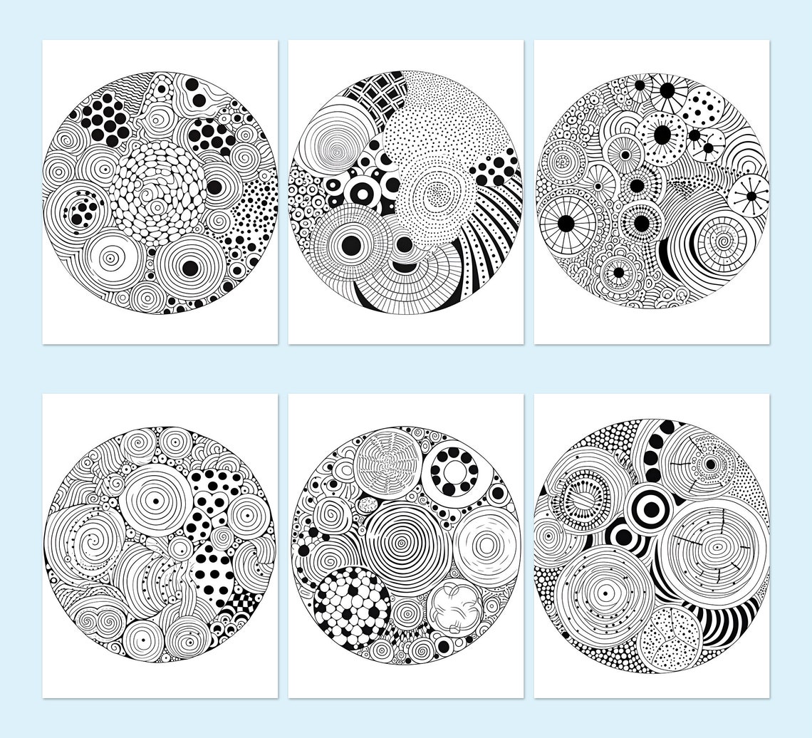 Adult Digital Coloring Pages Circle in Circle Kids Book Circle in Round ...