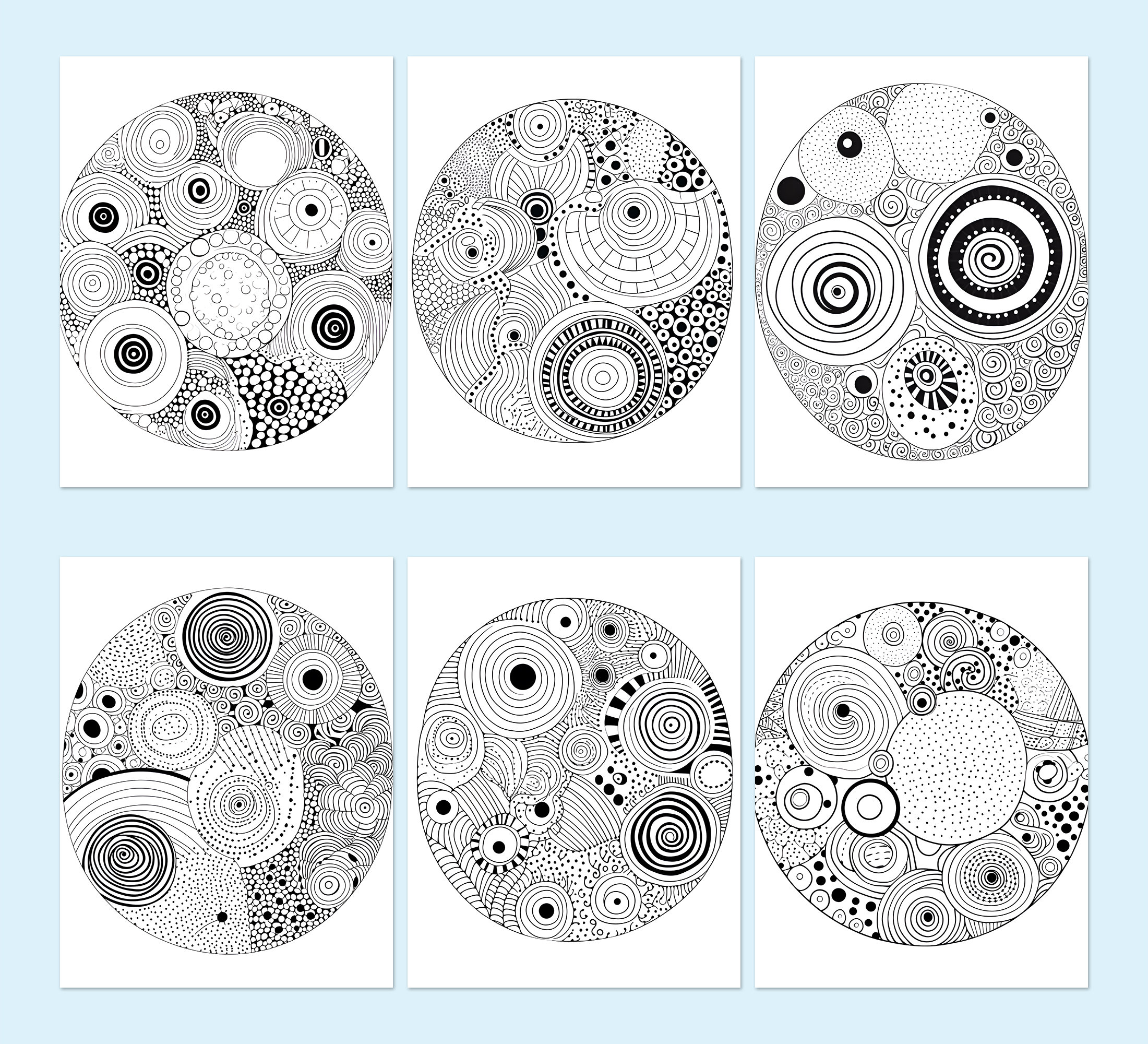 Adult Digital Coloring Pages Circle in Circle Kids Book Circle in Round ...