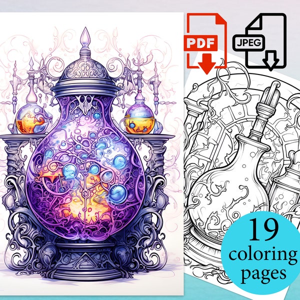Potion Coloring Book - Etsy