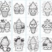 Ice Cream Coloring Book Kawaii Kids Activity Pages Toddler Sheets ...