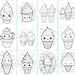 Ice Cream Coloring Book Kawaii Kids Activity Pages Toddler Sheets ...
