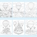 Hot Air Balloon in Landscape Coloring Pages Book Botanical Adult ...