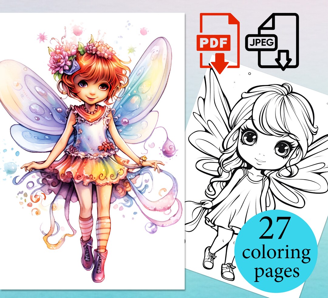 Beautiful Fairies Coloring Book Fairy Kids Sheets Coloriage Pages ...